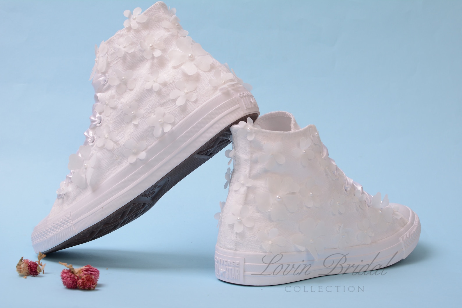 3D Lace Wedding Converse Shoes for Bride High Top Bridal | Etsy
