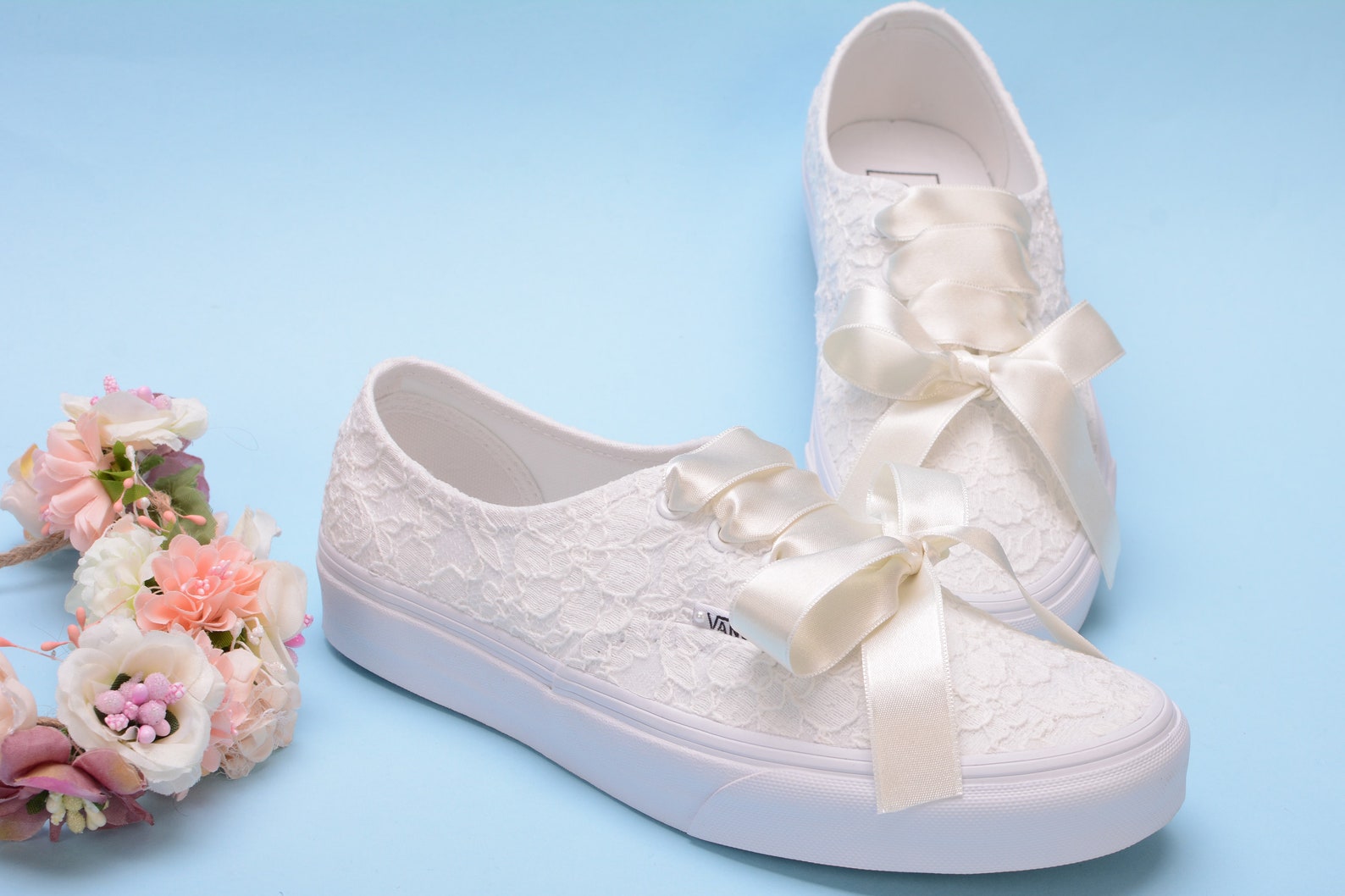 Custom Vans Bridal Ivory Wedding Vans for Bride Customized - Etsy