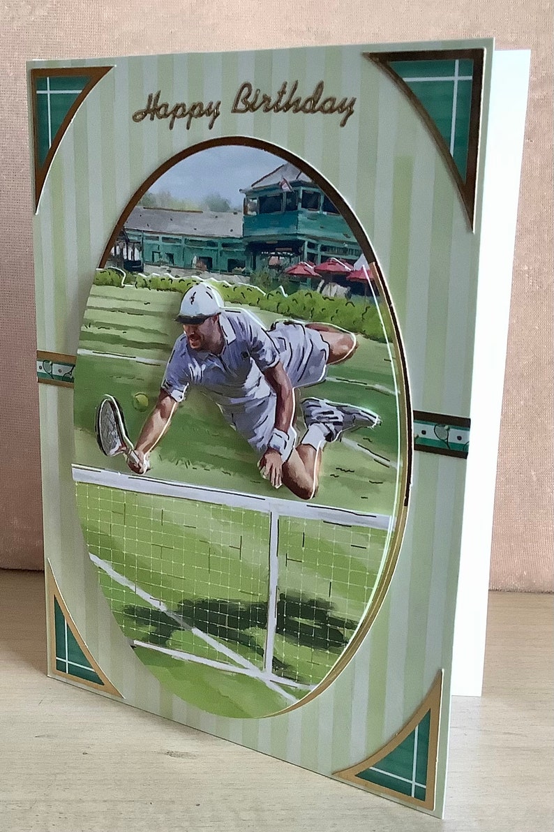 Handmade Birthday Card for Him, Card for Family or Friends, Tennis Card ...