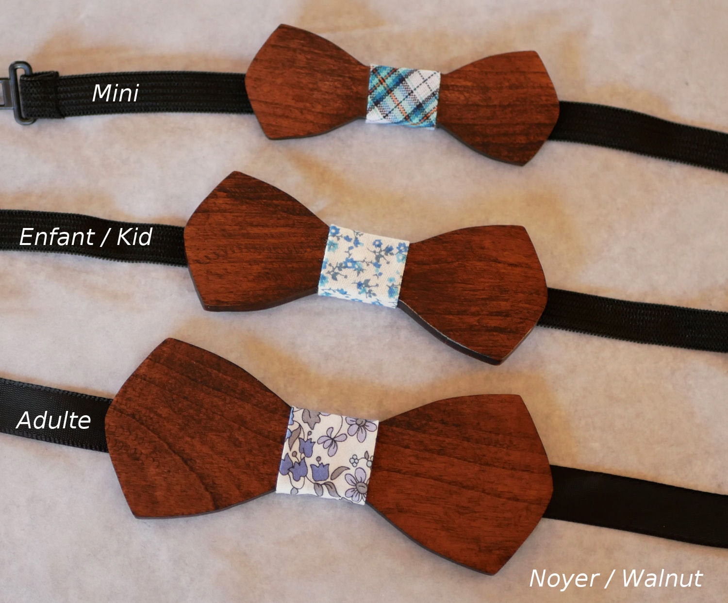 Mini wood bow tie wooden kid bow tie to be personalized | Etsy