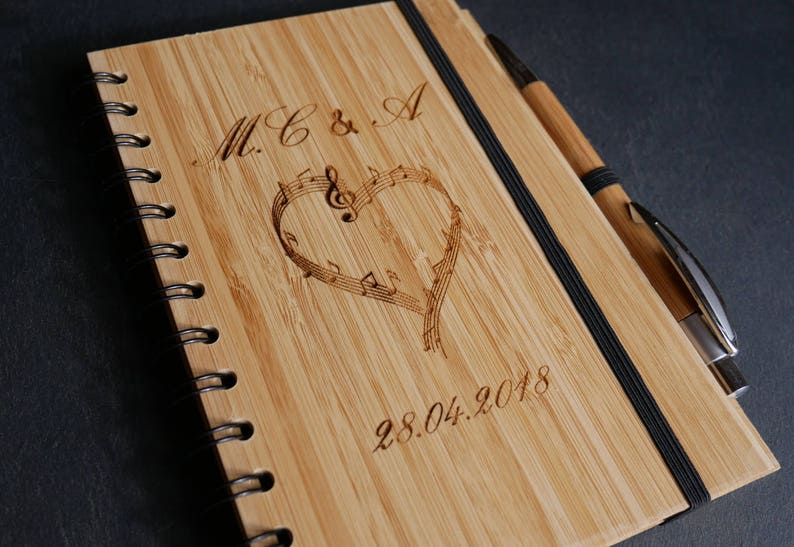 Personalized wooden guest book alternative wedding engraved | Etsy