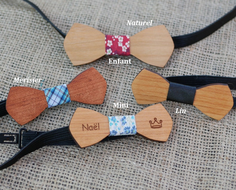 Mini Wood Bow Tie Wooden Kid Bow Tie to Be Personalized - Etsy