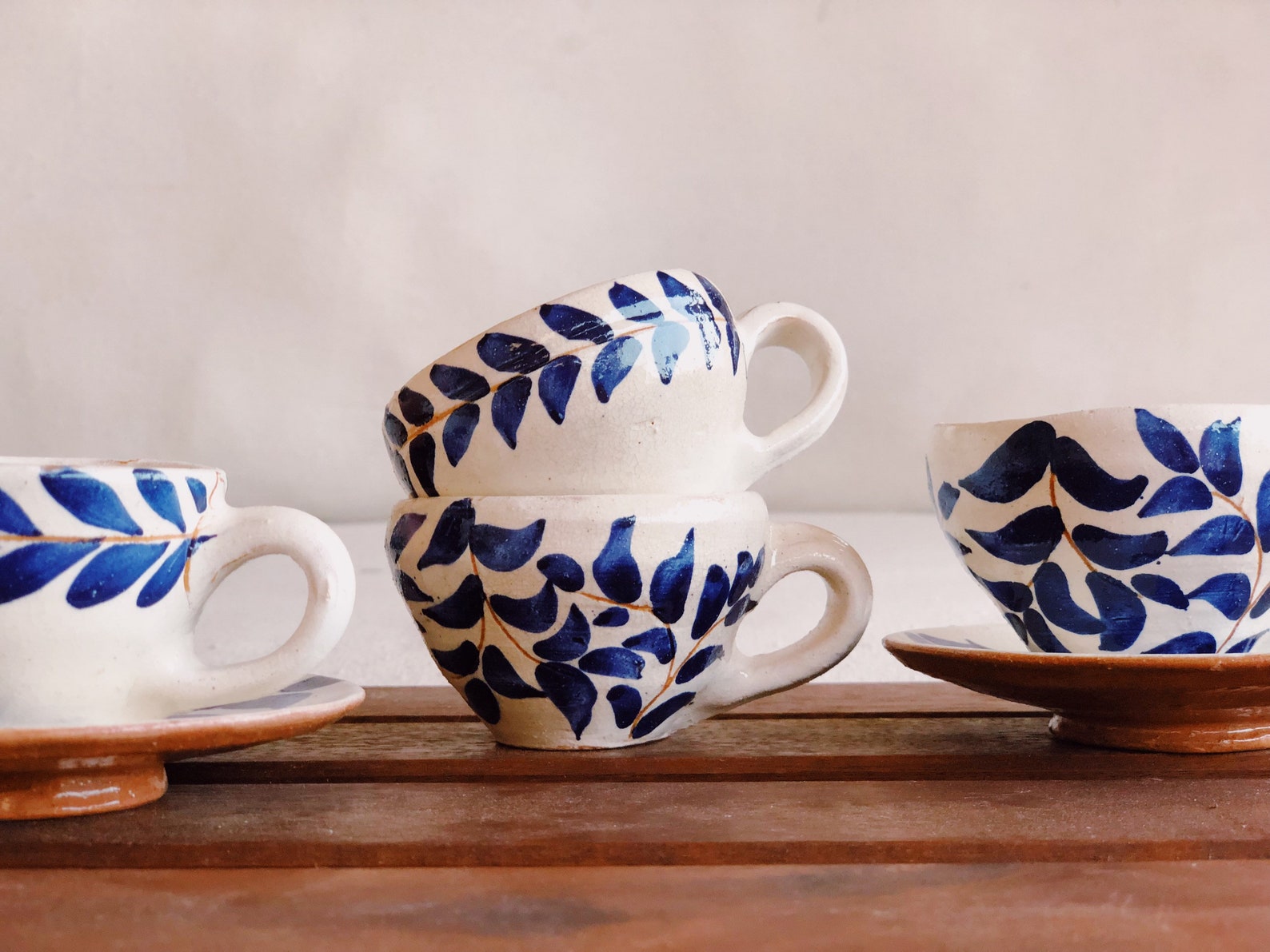 Fire Clay Hand Painted Mugs From the Fayoum Desert, Handmade in Egypt ...