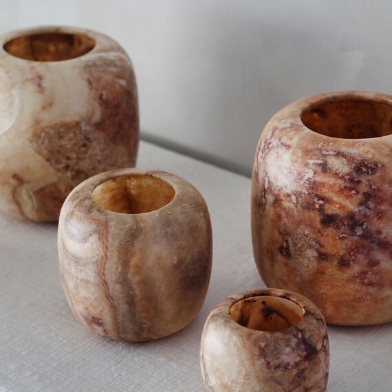 Brown Alabaster Brown Alabaster Candle Holder Alabaster | Etsy