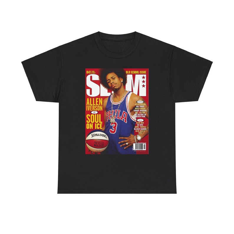 Allen Iverson SLAM Magazine Cover T Shirt AI 90s Retro Tee Philadelphia ...