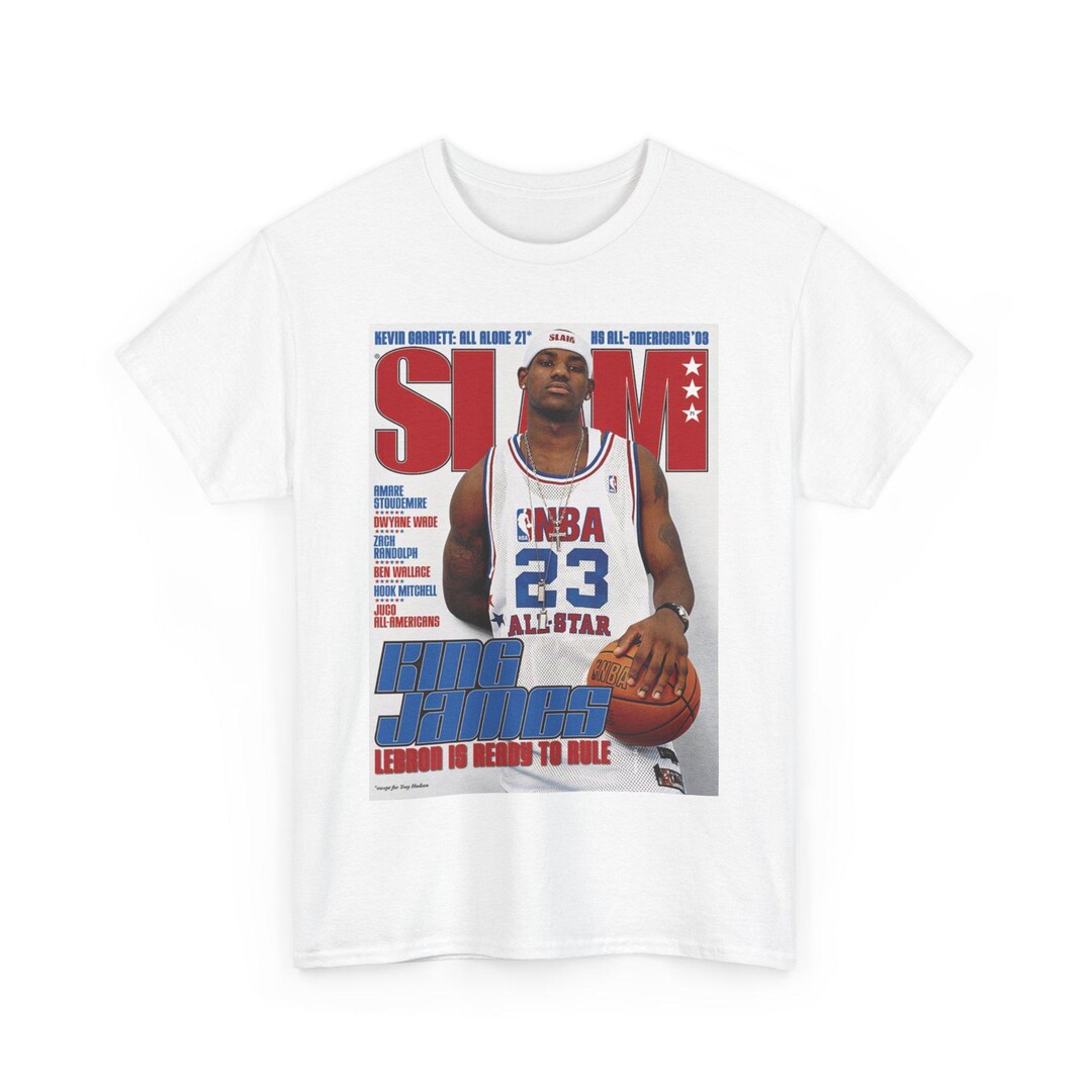 Lebron James SLAM Magazine Cover T Shirt 90s Tee Cleveland Cavaliers ...