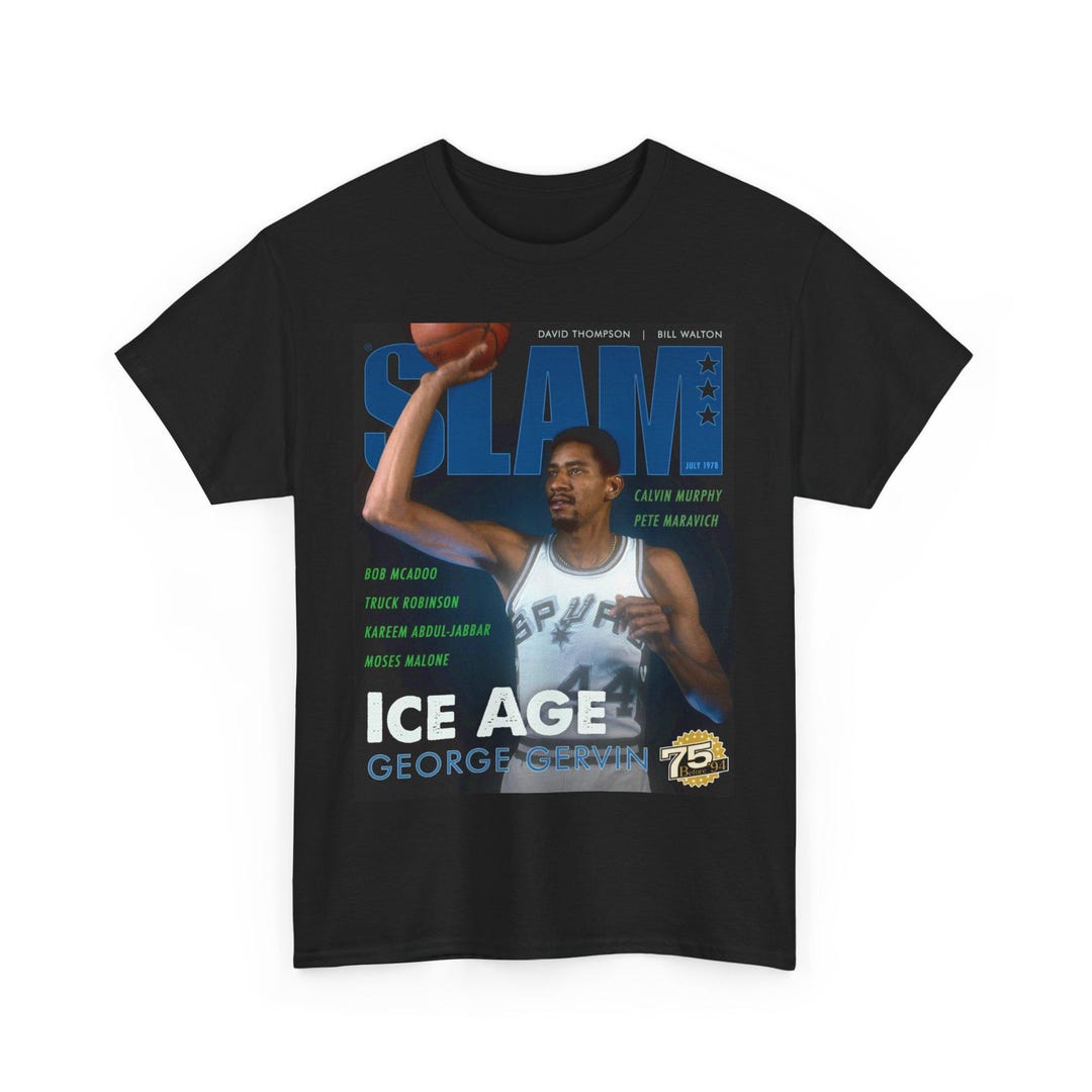 Ice Man George Gervin SLAM Magazine Cover T Shirt 90s Tee San Antonio ...
