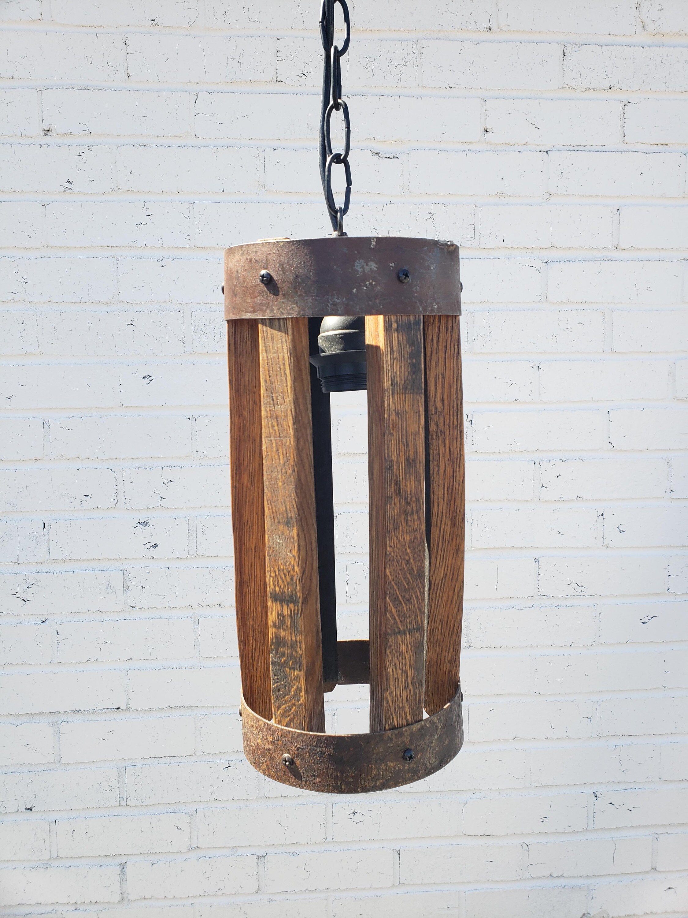 Barrel Stave and Ring Pendant Light - Etsy