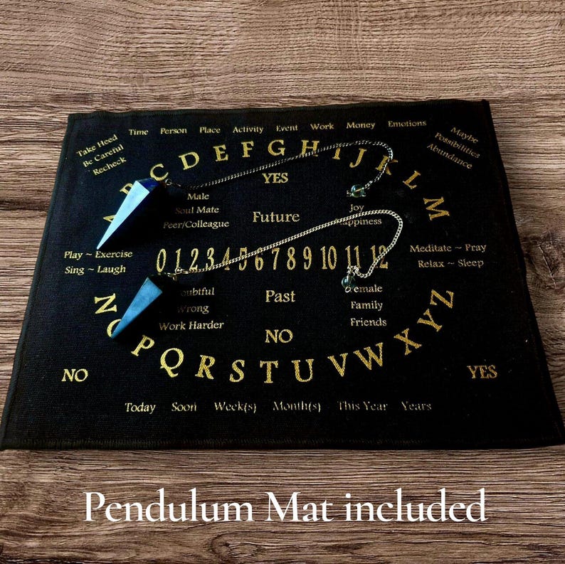 Crystal Pendulum Divination Set Includes Mat, Velvet Bag & 50-page ...