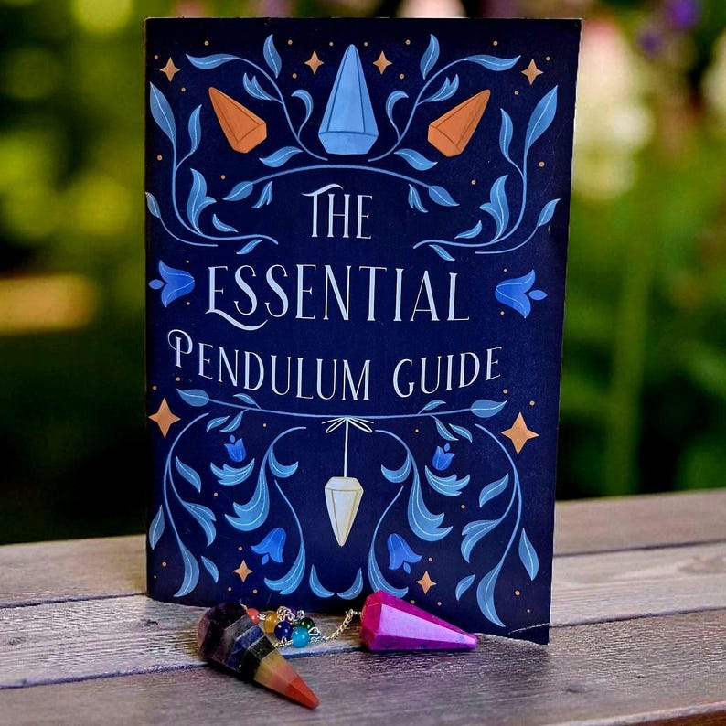 Crystal Pendulum Divination Set Includes Mat, Velvet Bag & 50-page ...