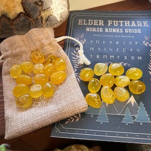 Rune Stones Gift Set Includes 21 Page Guide Book and Free Bag ...