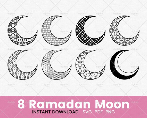 Embellishments Materials 8 Islamic Moon svg Ramadan Moon svg Ramadan ...