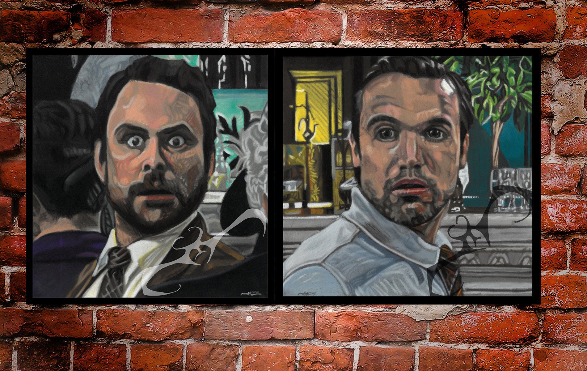 Mac and Charlie Stare Its Always Sunny in Philadelphia Two Canvas ...