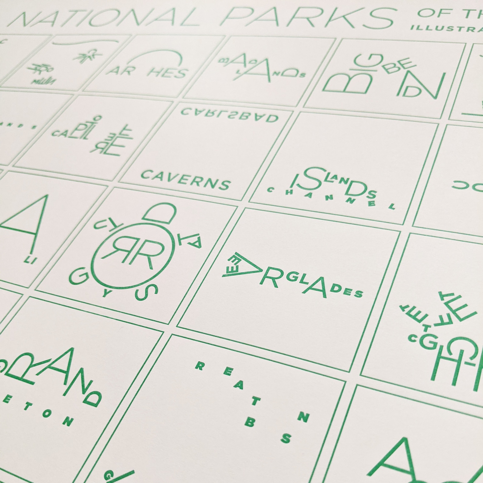 National Park Letterpress Poster Original Illustrations of - Etsy