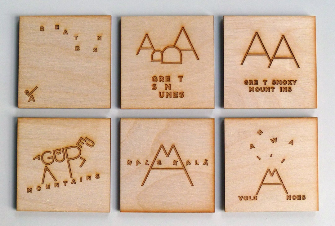National Park Magnets (full Set of 63) Text Illustrations, Laser Cut ...
