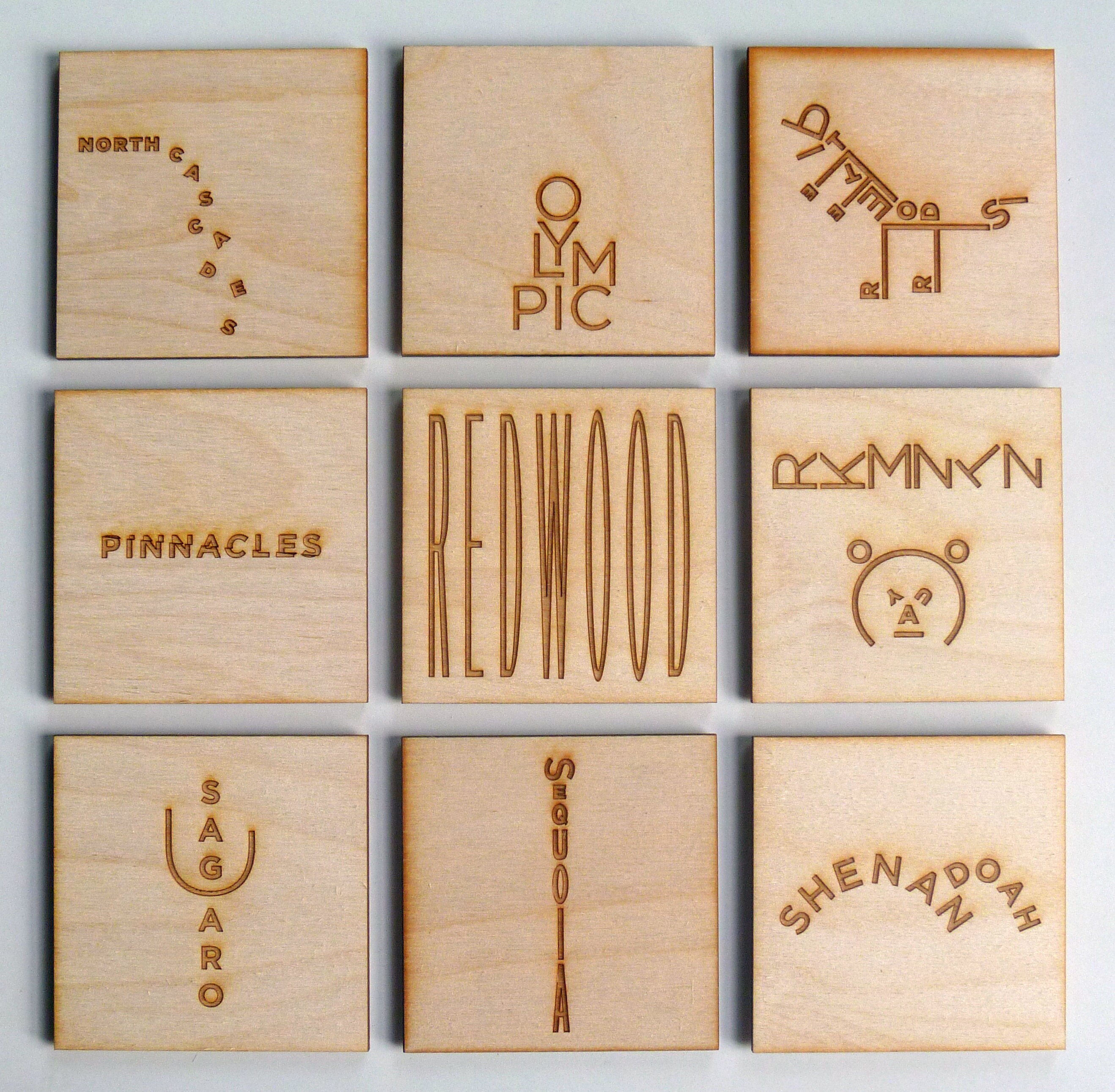 National Park Magnets (full Set of 63) Text Illustrations, Laser Cut ...