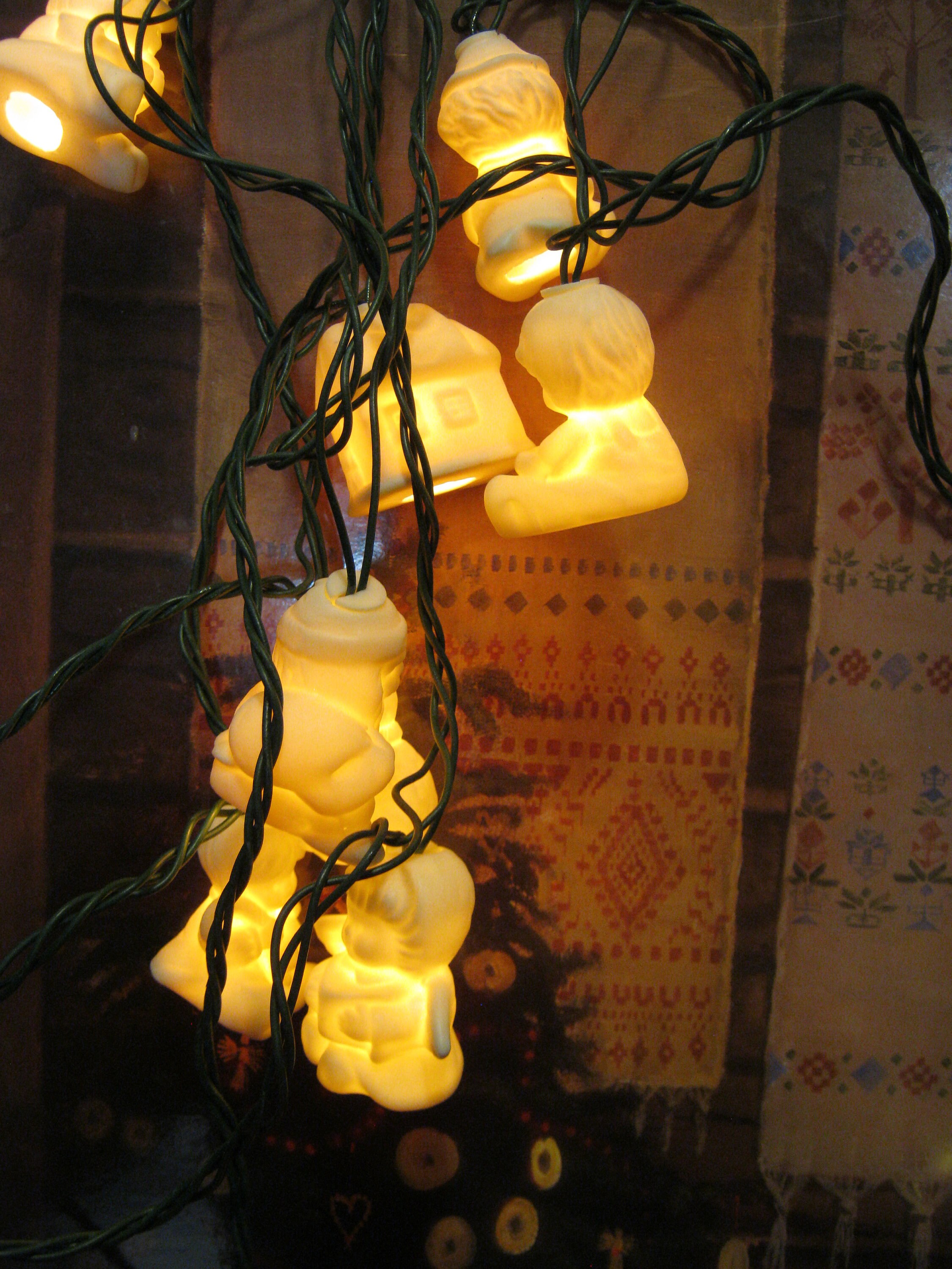 Vintage Christmas Ceramic String Lights. Ceramic Figures - Etsy