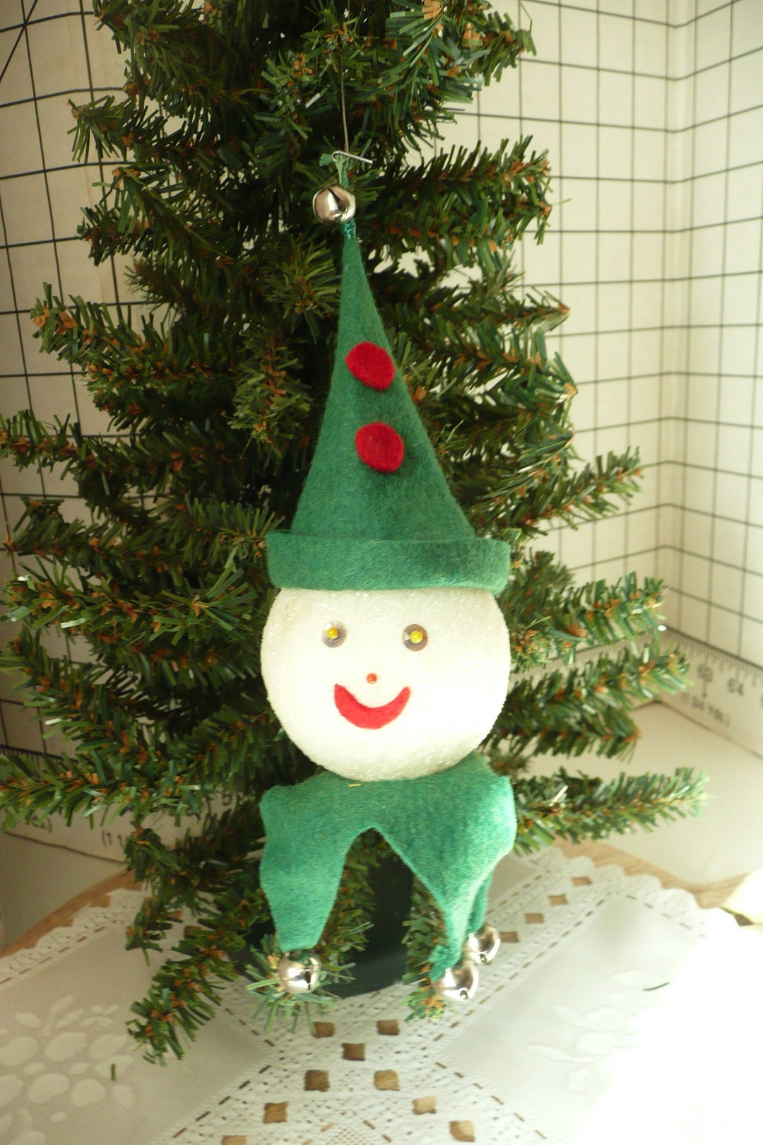 Vintage Styrofoam Christmas Ornament, Elf, Hand Made - Etsy