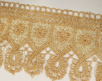 Gold fabric trim | Etsy