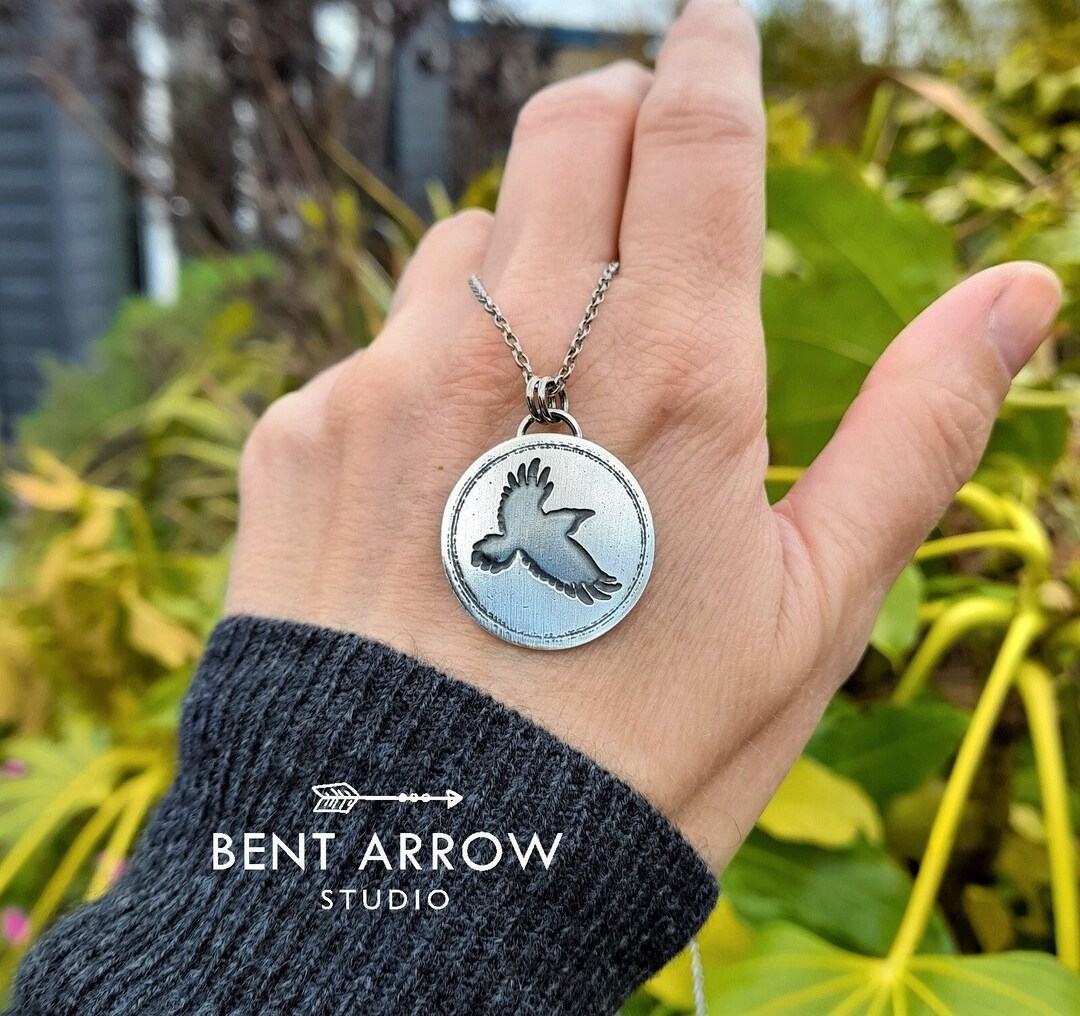 Raven Pendant, Raven Necklace, Raven Talisman, Raven Amulet, Raven ...