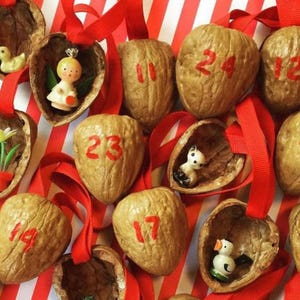 DIY Walnut Advent Calendar: 24 Matching Walnut Pairs (48 Shells ...