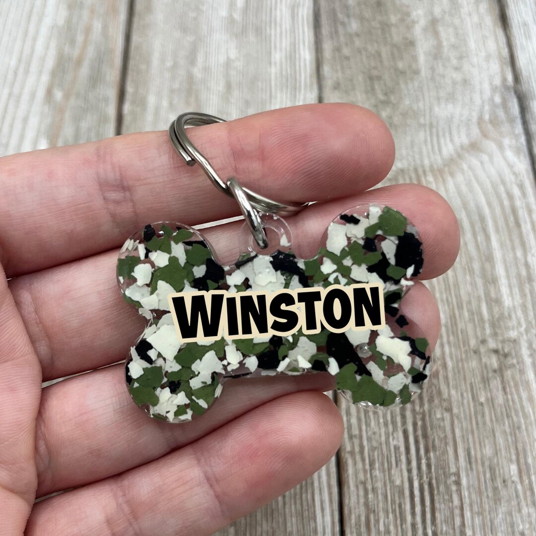 Custom Camo Resin Pet Tag, Personalized Dog Cat ID Tag - Etsy