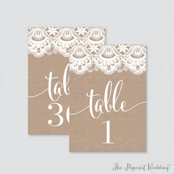 Burlap Table Numbers - Etsy