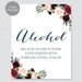 Printable Alcohol Sign - Navy Marsala Wedding Alcohol Sign - Rustic ...