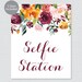 Printable Selfie Station Sign - Fall Floral Photo Booth Sign - Rustic ...