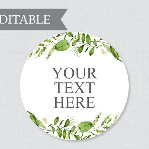 EDITABLE Wedding Tags Printable Greenery Wedding Labels - Etsy