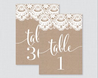 Table Numbers Burlap | Etsy