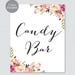 Printable Candy Bar Sign - Pink Floral Candy Bar Sign - Rustic Pink ...