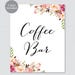 Printable Coffee Bar Sign - Pink Floral Coffee Buffet Sign - Rustic ...