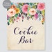 Printable Cookie Bar Sign Floral Wedding Cookie Bar Sign Colorful ...