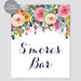 Printable Smores Bar Sign Floral Smores Buffet Sign Colorful Flower ...
