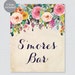 Printable Smores Bar Sign - Floral Smores Buffet Sign - Colorful Flower ...