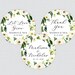 Printable OR Printed Wedding Stickers - White Floral Circle Wedding ...