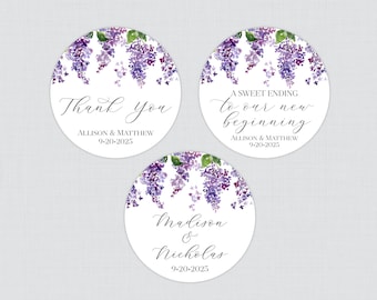 Printable OR Printed Wedding Stickers White Floral Circle - Etsy