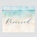Printable Beach Wedding Reserved Signs - Watercolor Beach Themed ...