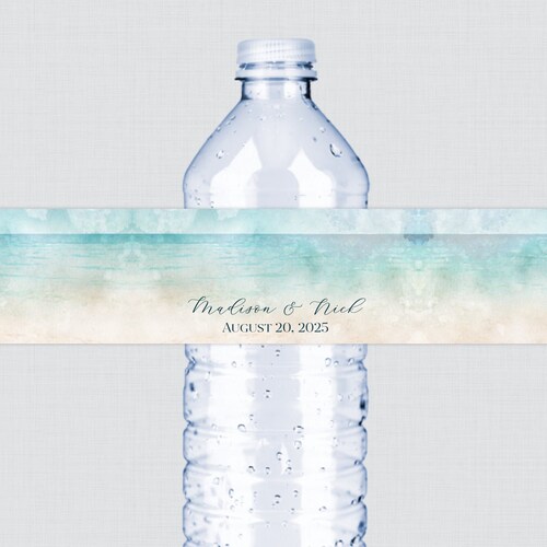 Printable OR Printed Beach Wedding Water Bottle Labels - Etsy