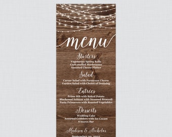 Rustic Menu Cards - Etsy
