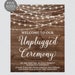 Rustic Unplugged Ceremony Sign Printable - Wood and String Lights ...