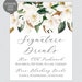 Printable Magnolia Signature Drinks Sign Magnolia Flower & Leaf Wedding ...