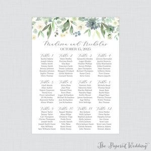 Printable Succulent Wedding Seating Chart - Watercolor Succulent and ...