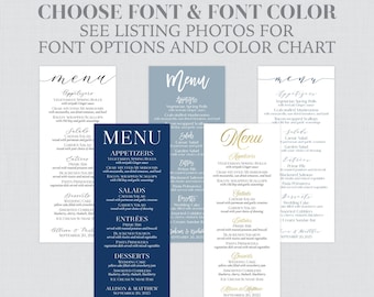 Simple Wedding Menu - Etsy