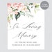 Printable in Loving Memory of Sign Pink Rose Floral Wedding in ...