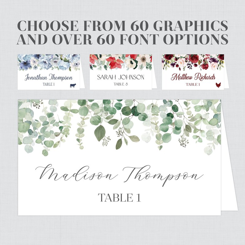 Floral Place Cards - Etsy