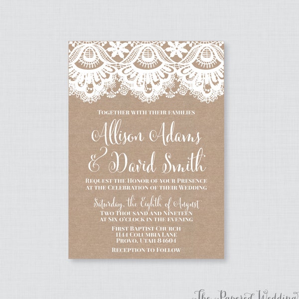 Lace Wedding Invitations - Etsy