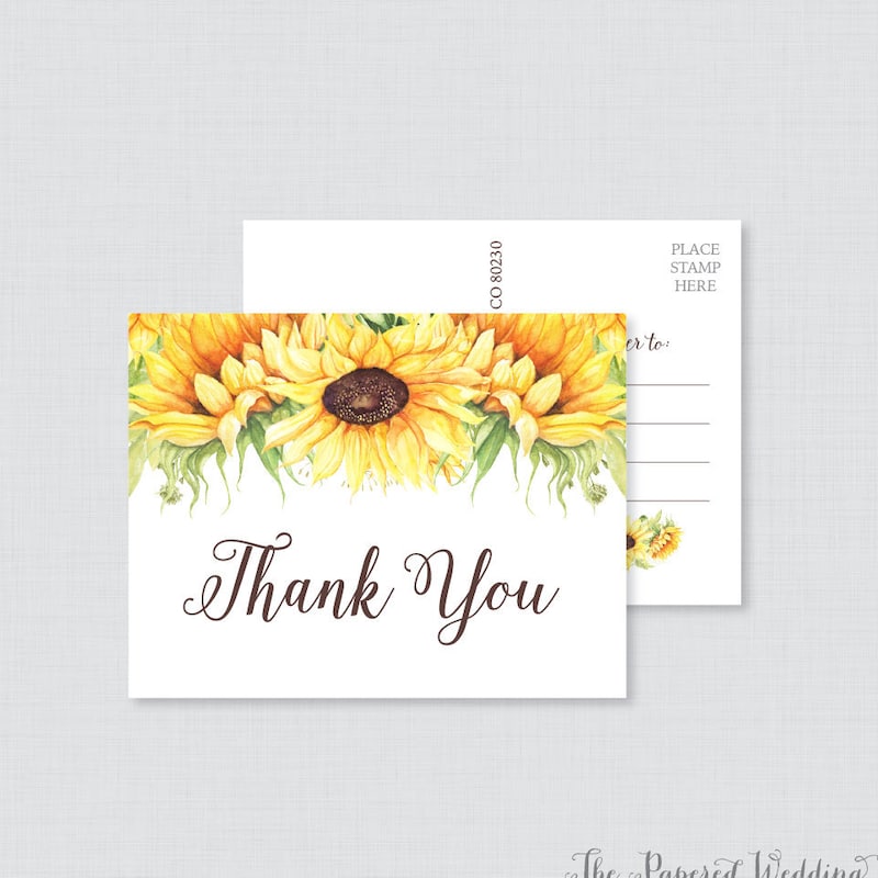 Sunflower Thank You - Etsy