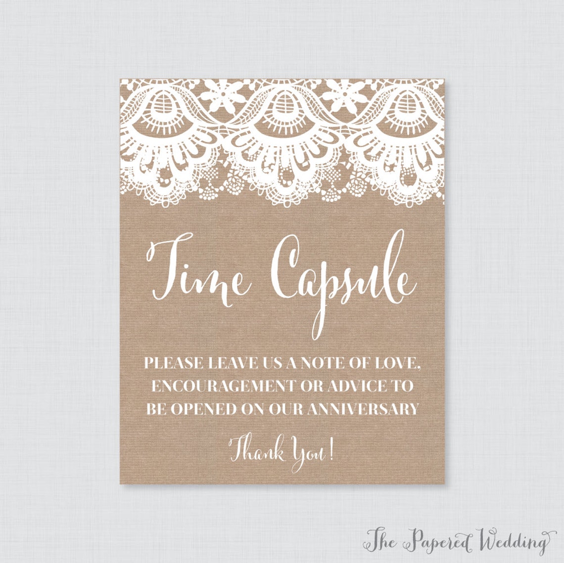 Printable Wedding Time Capsule Activity Rustic Advice for - Etsy